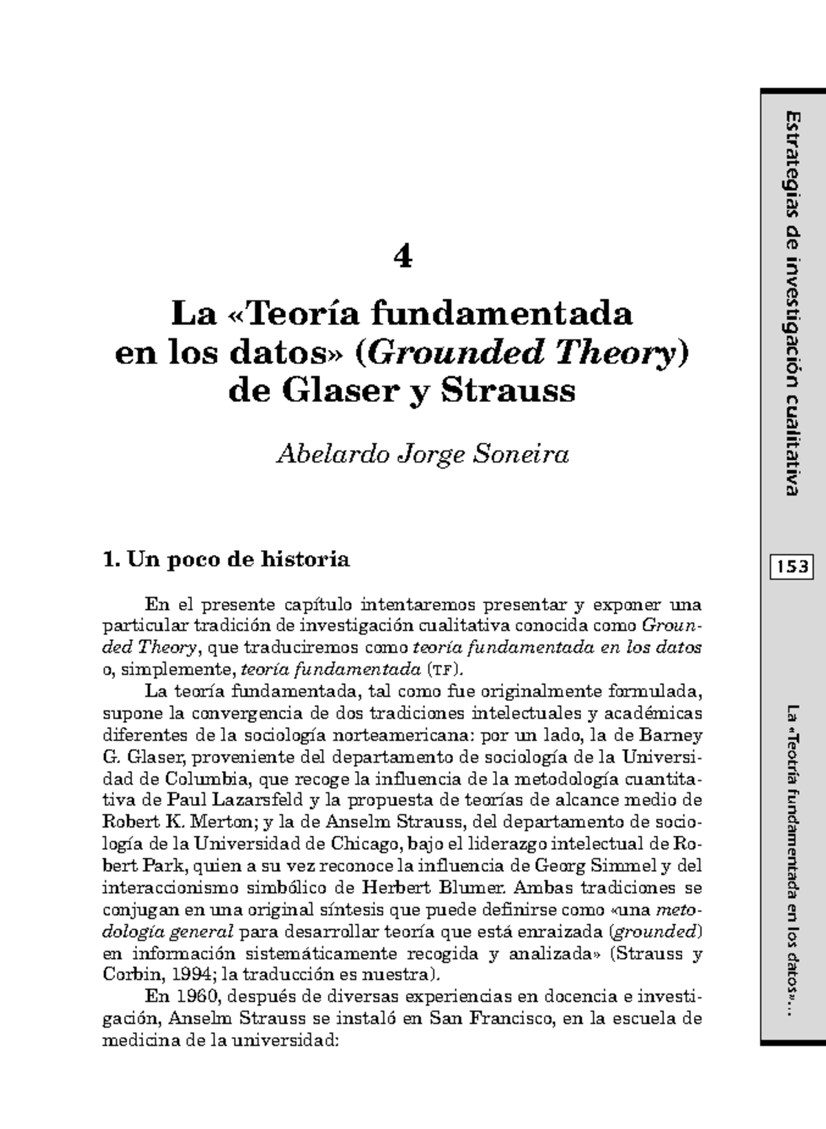 Teoría Fundamentada en los Datos (TF): Glaser y Strauss - Análisis y ...