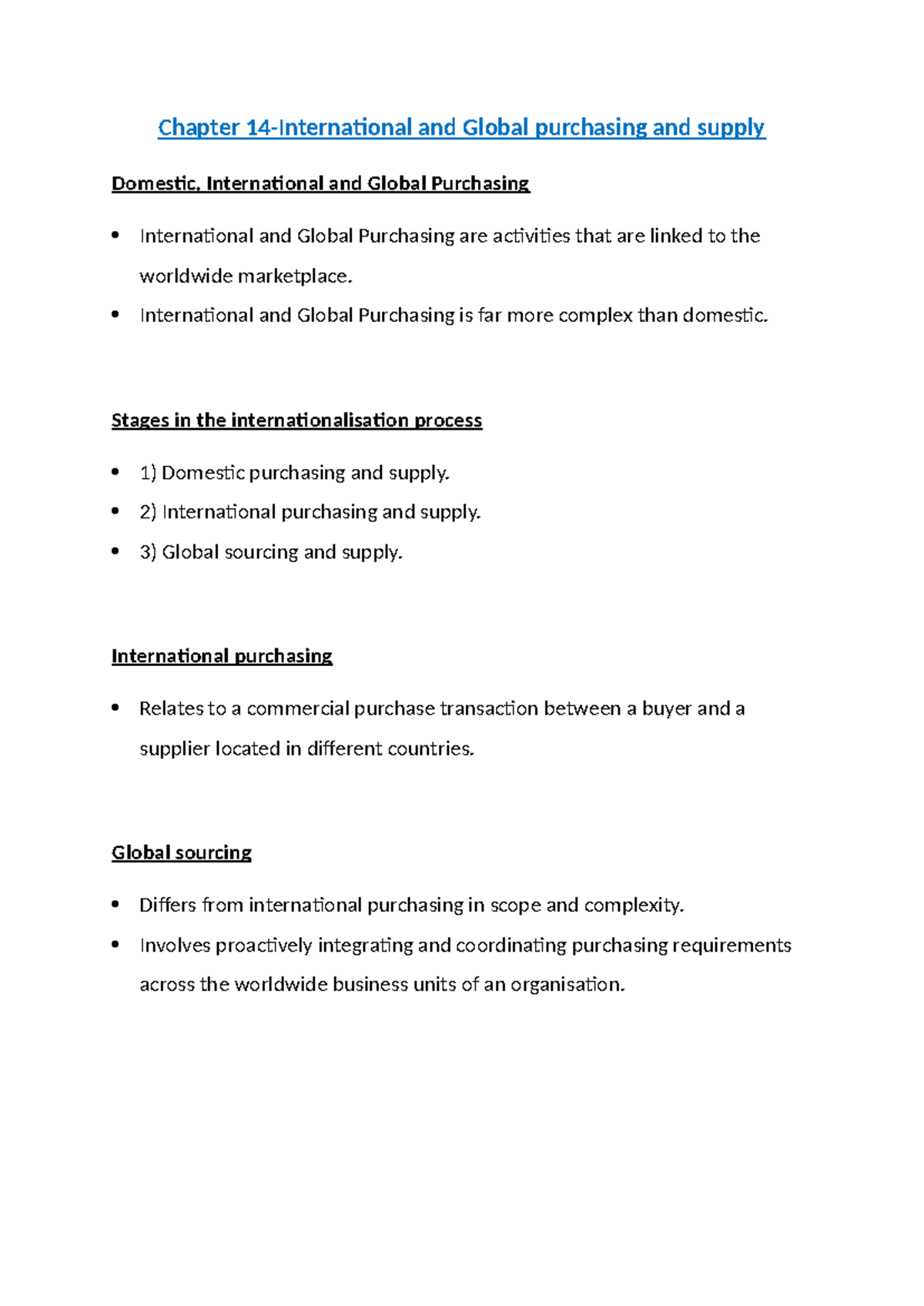 Chapter 14: International and Global Purchasing & Supply Strategies ...
