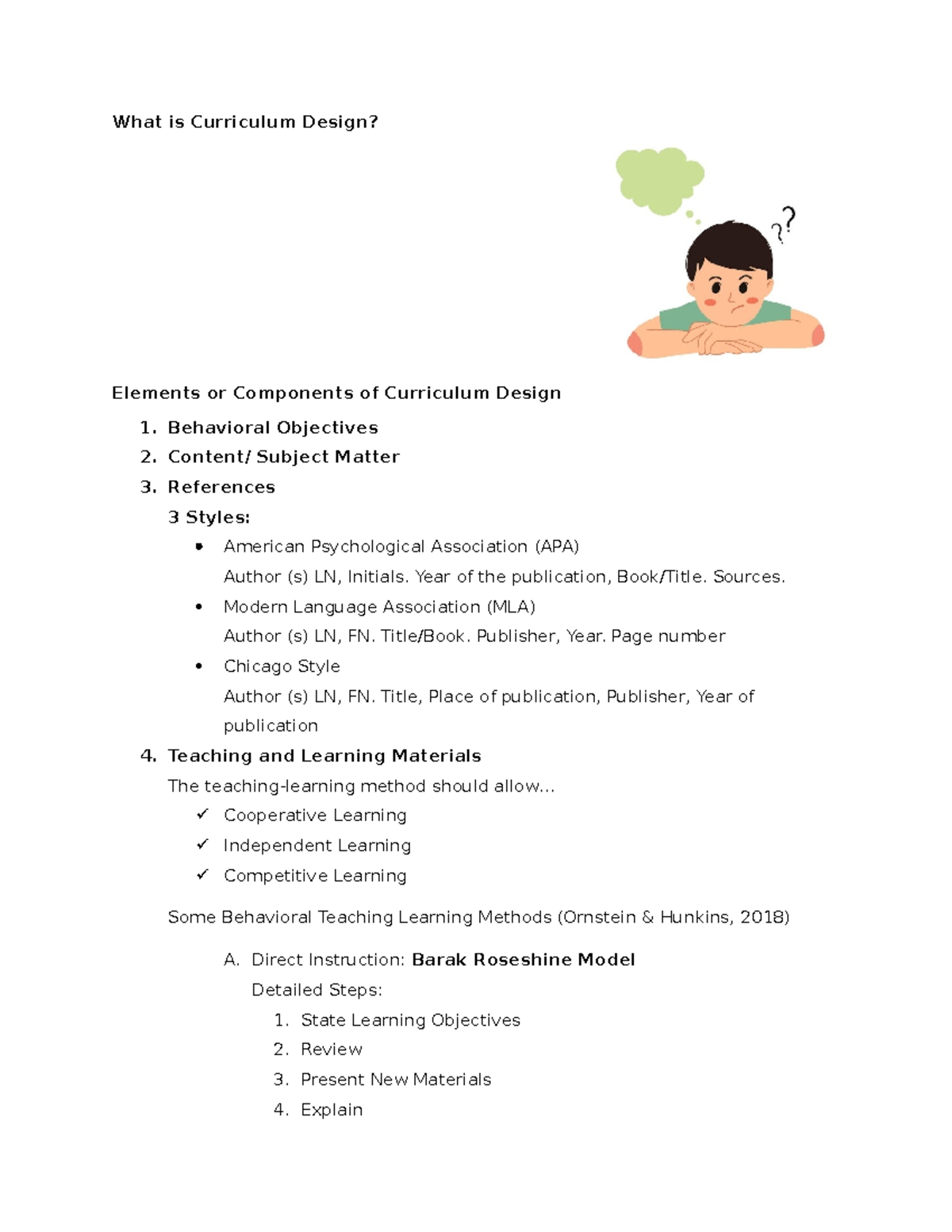 Elements or Components of a Curriculum Design namba 2 - What is ...