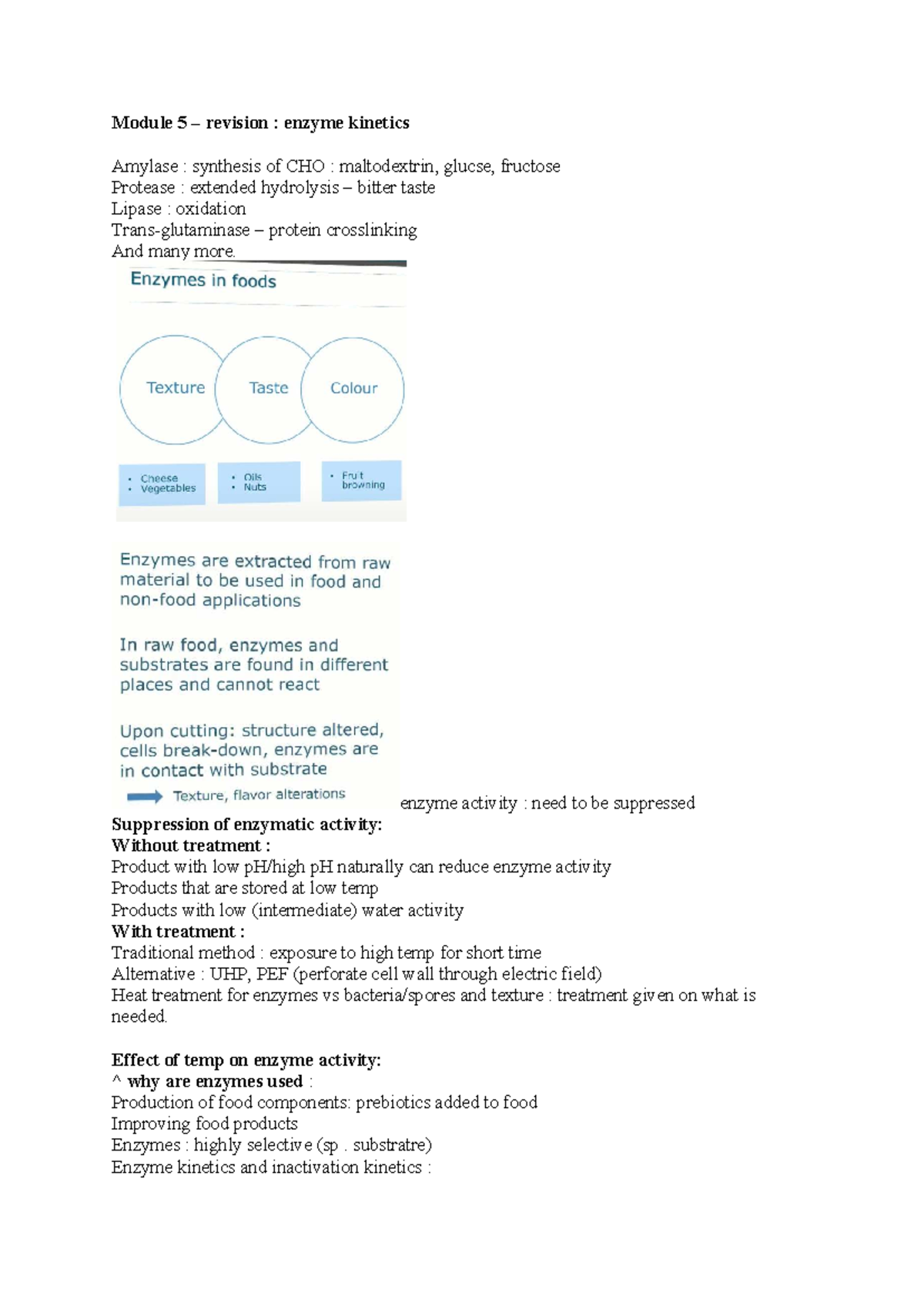 Module 5: Enzyme Kinetics and Activity Suppression Techniques - Studeersnel