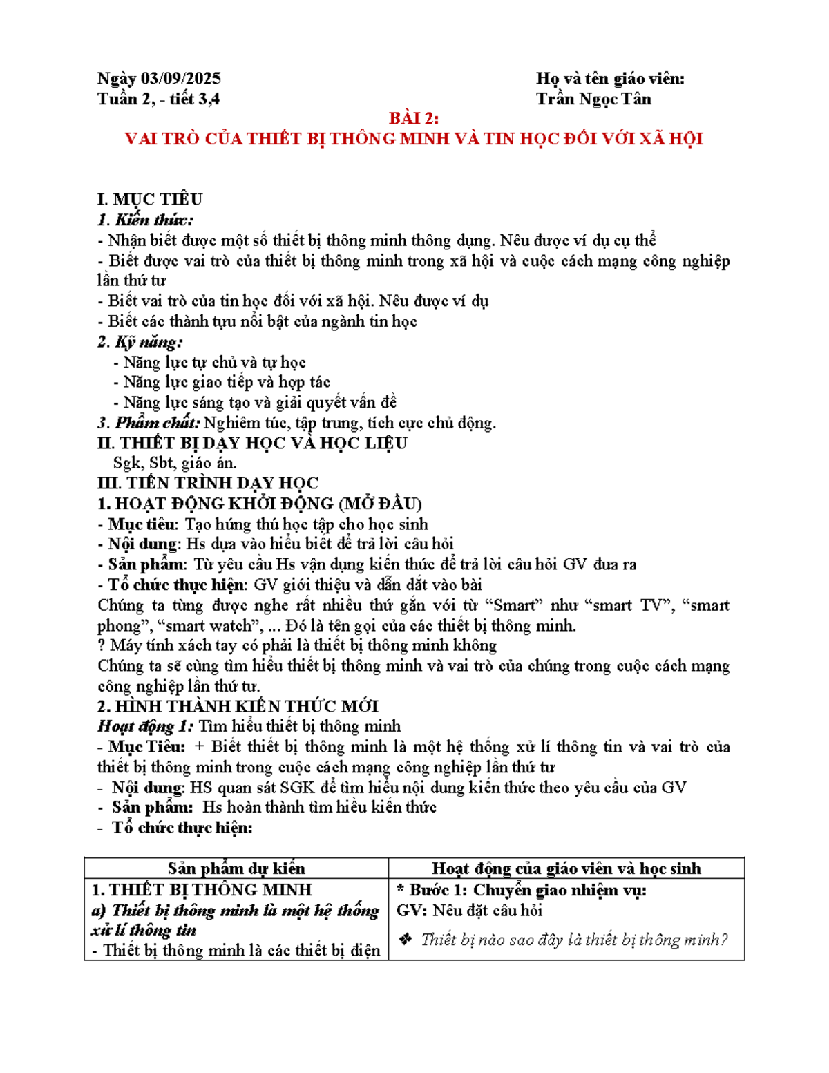 KHBD-Tin-hoc-10-KNTT: Vai Trò Thiết Bị Thông Minh Trong Xã Hội - Studocu