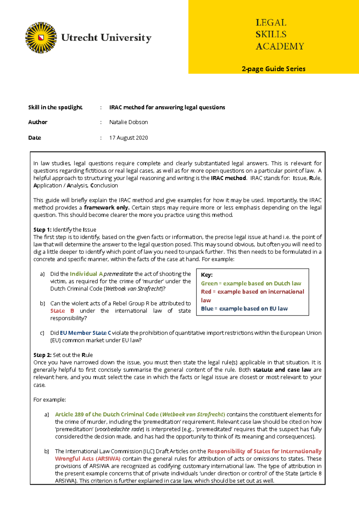 IRAC Method: A Guide for Legal Analysis and Reasoning Skills - Studeersnel