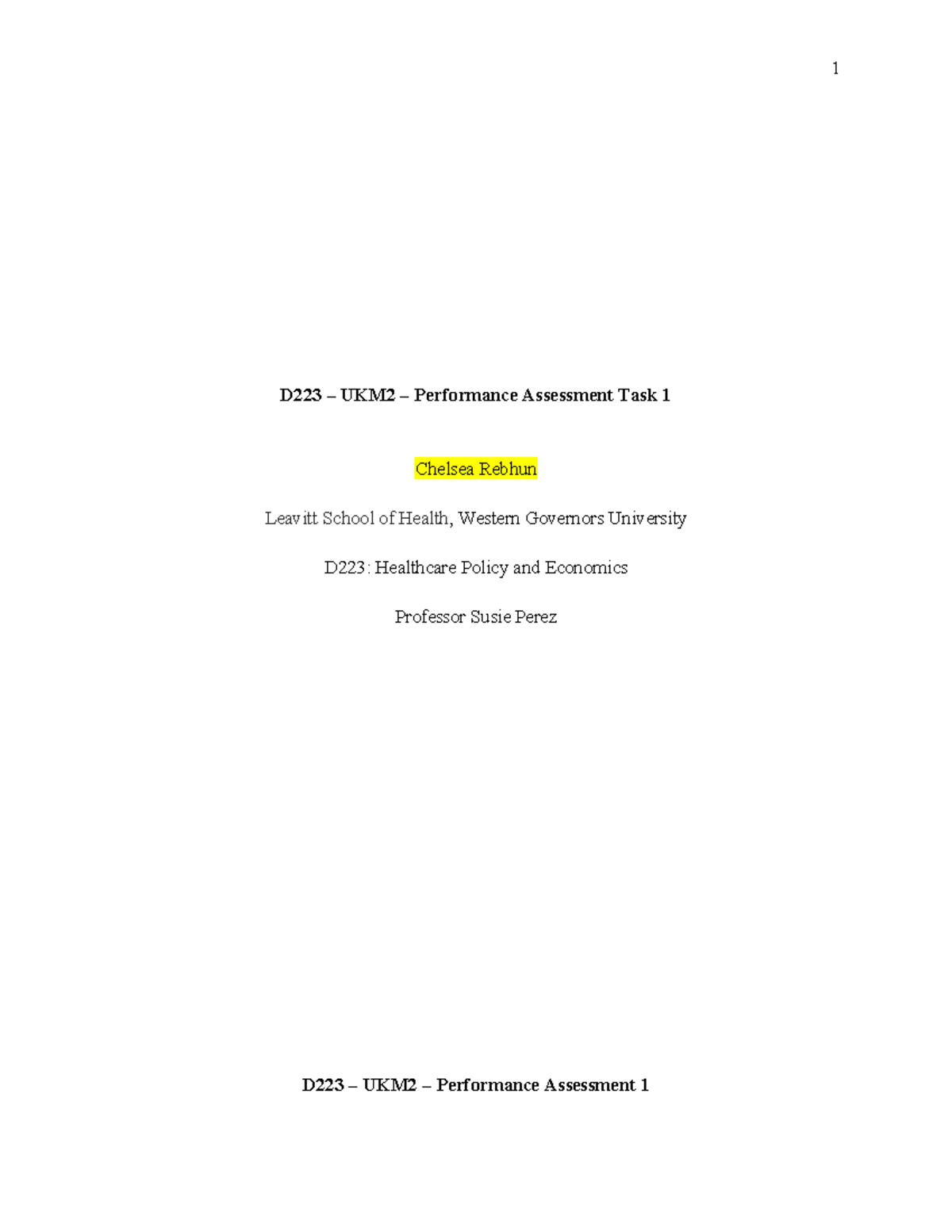 D223: Performance Assessment Task 1 - Hospital Selection & Analysis ...