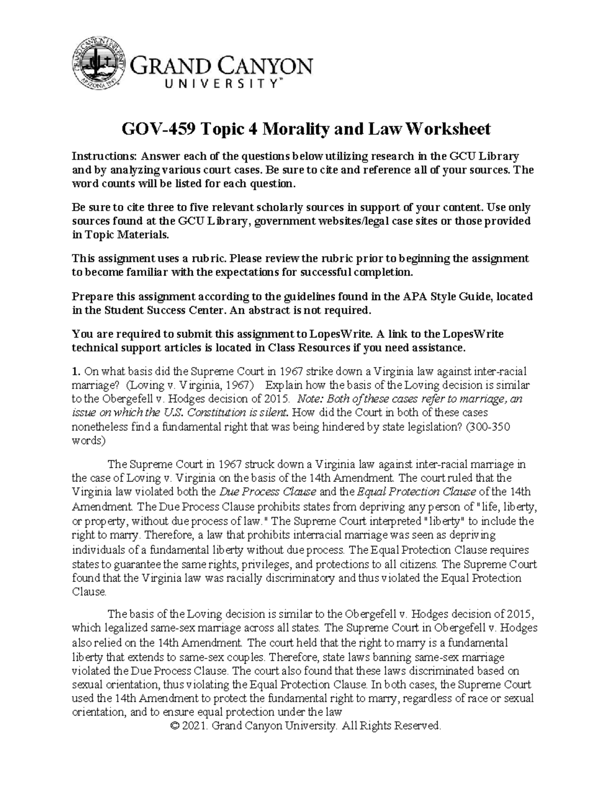 GOV459 T-4 Morality and Law Worksheet on Key Supreme Court Cases - Studocu