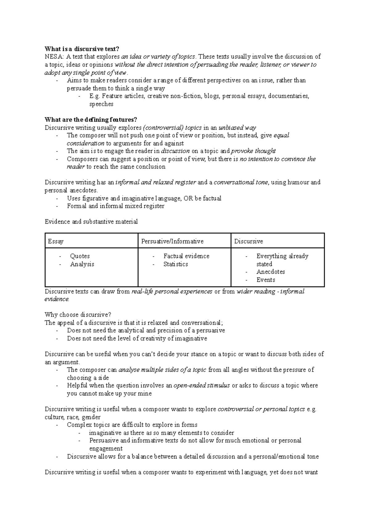 Discursive Writing Guide: Exploring Multiple Perspectives in Texts ...