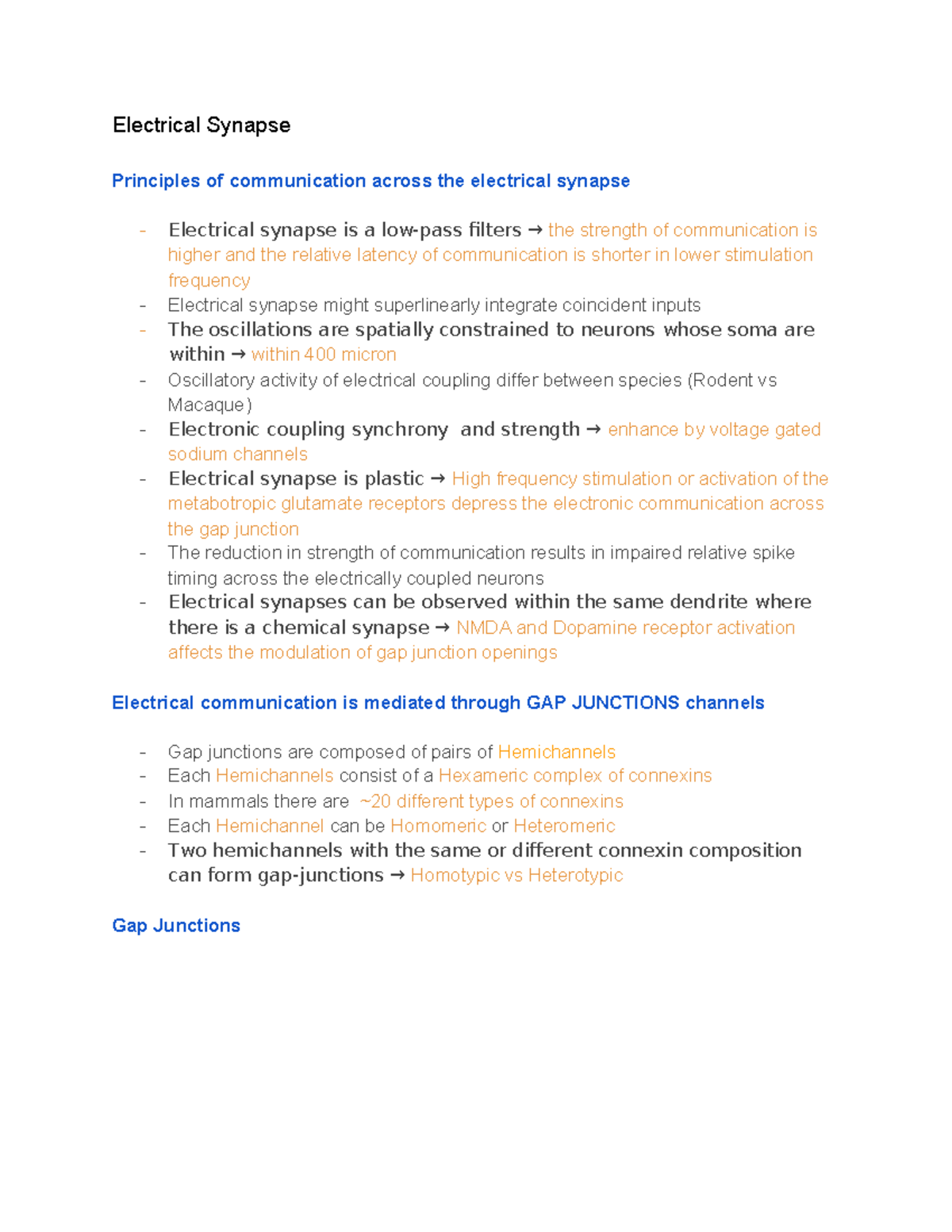 Electrical Synapse: Principles & Communication Mechanisms - Studeersnel