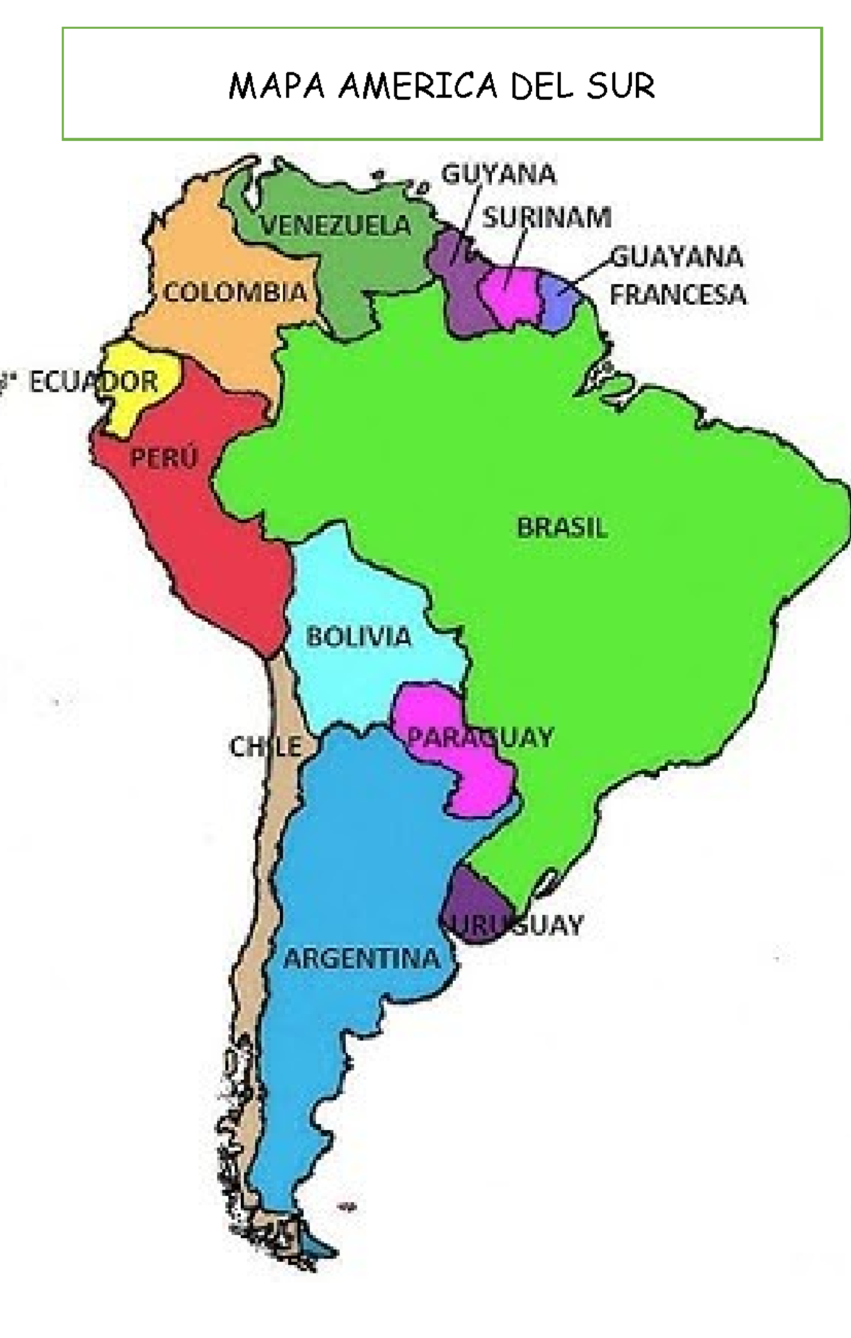 MAPA AMÉRICA DEL SUR: REGIONES Y PROVINCIAS DE CHILE - Studocu