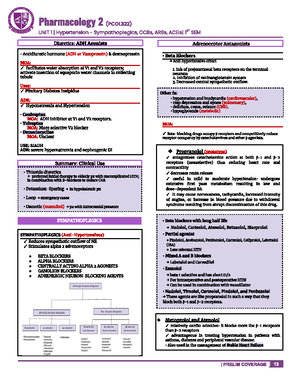 155 - Notes - PCOL322 UNIT 1 I Hypertension Sympathoplegics, CCBs, ARBs ...