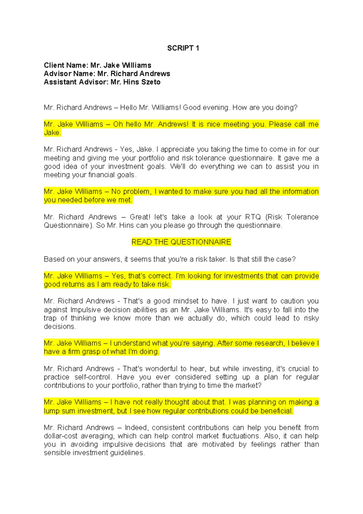 Final Script 1 and Script 2 Updated Script - SCRIPT 1 Client Name: Mr ...