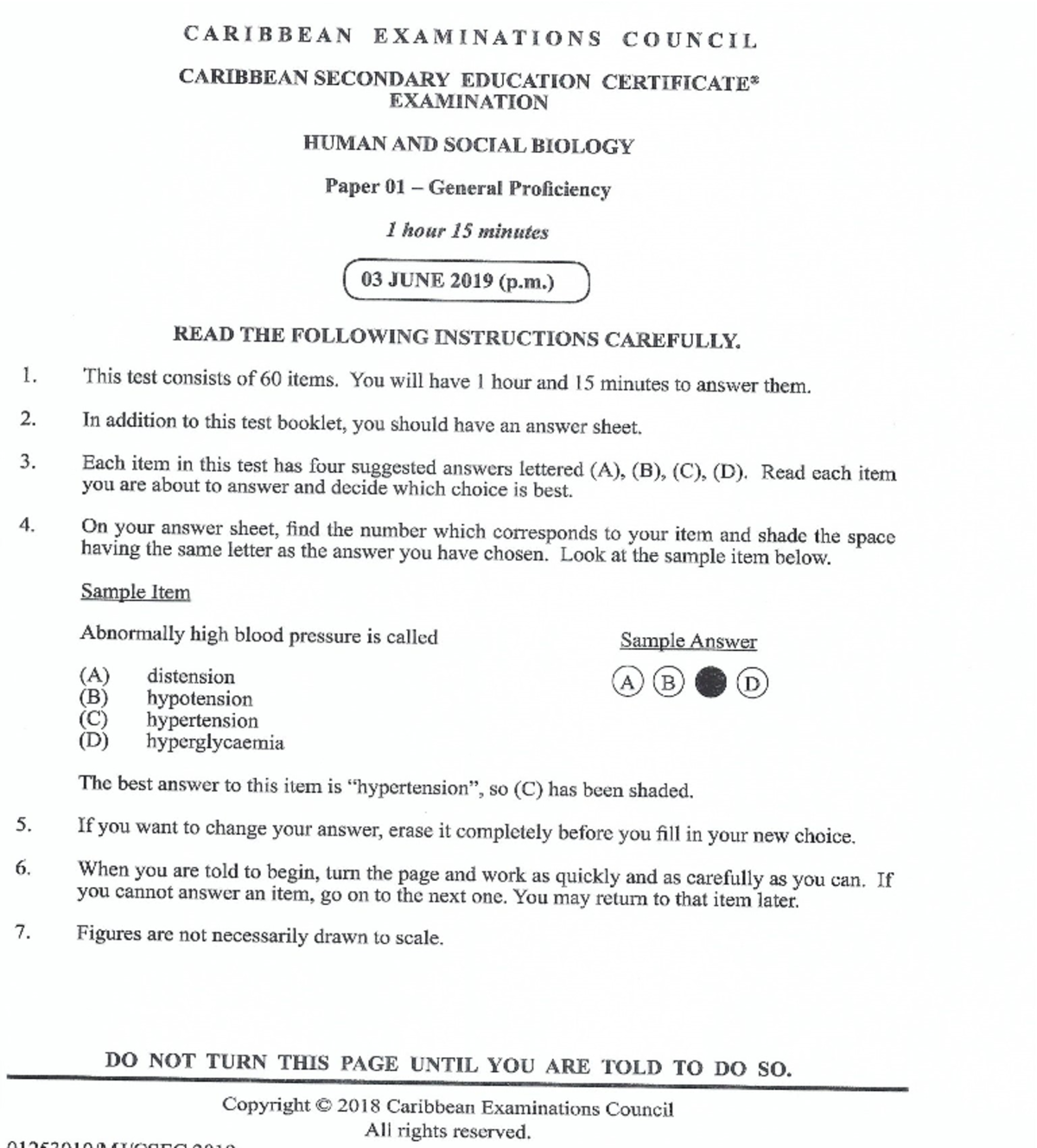 2019 CSEC HSB Paper 01 General Proficiency Exam Guide - Studocu