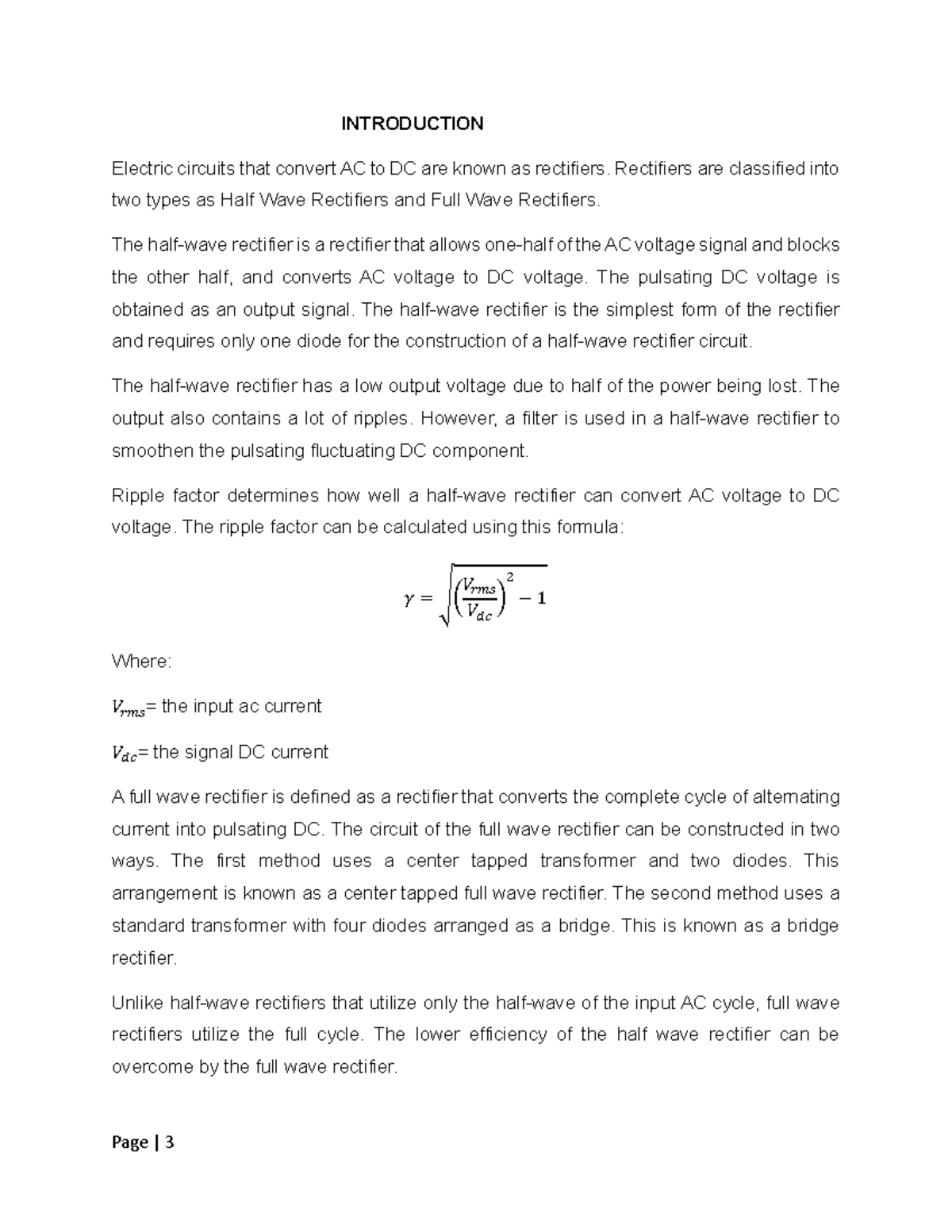 Diodes and Rectifier Circuits: A Study on AC to DC Conversion - Studocu