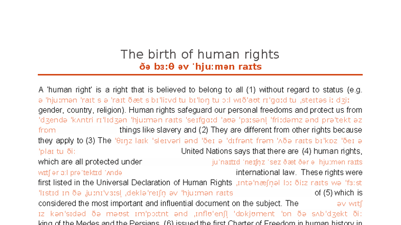 The Birth of Human Rights: A Historical Overview - Studocu