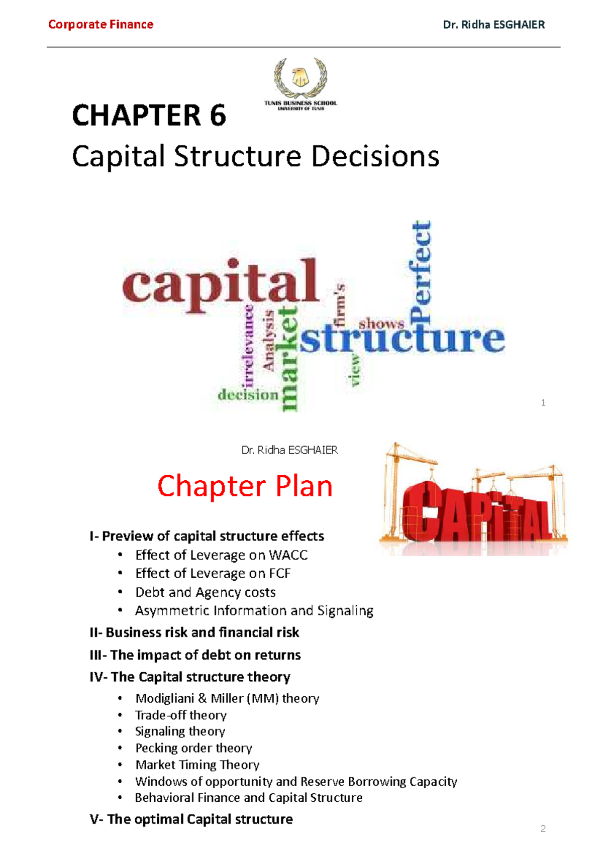 Chapter six : distribution policy - CHAPTER 6 Capital Structure ...