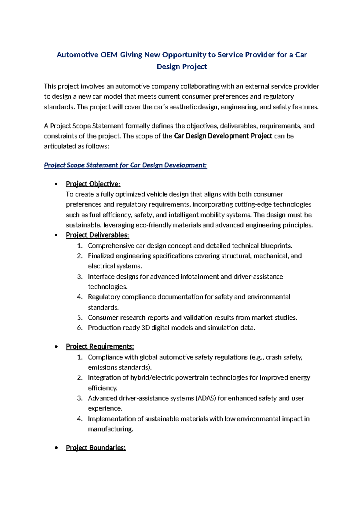 Project management 14 - Automotive OEM Giving New Opportunity to ...