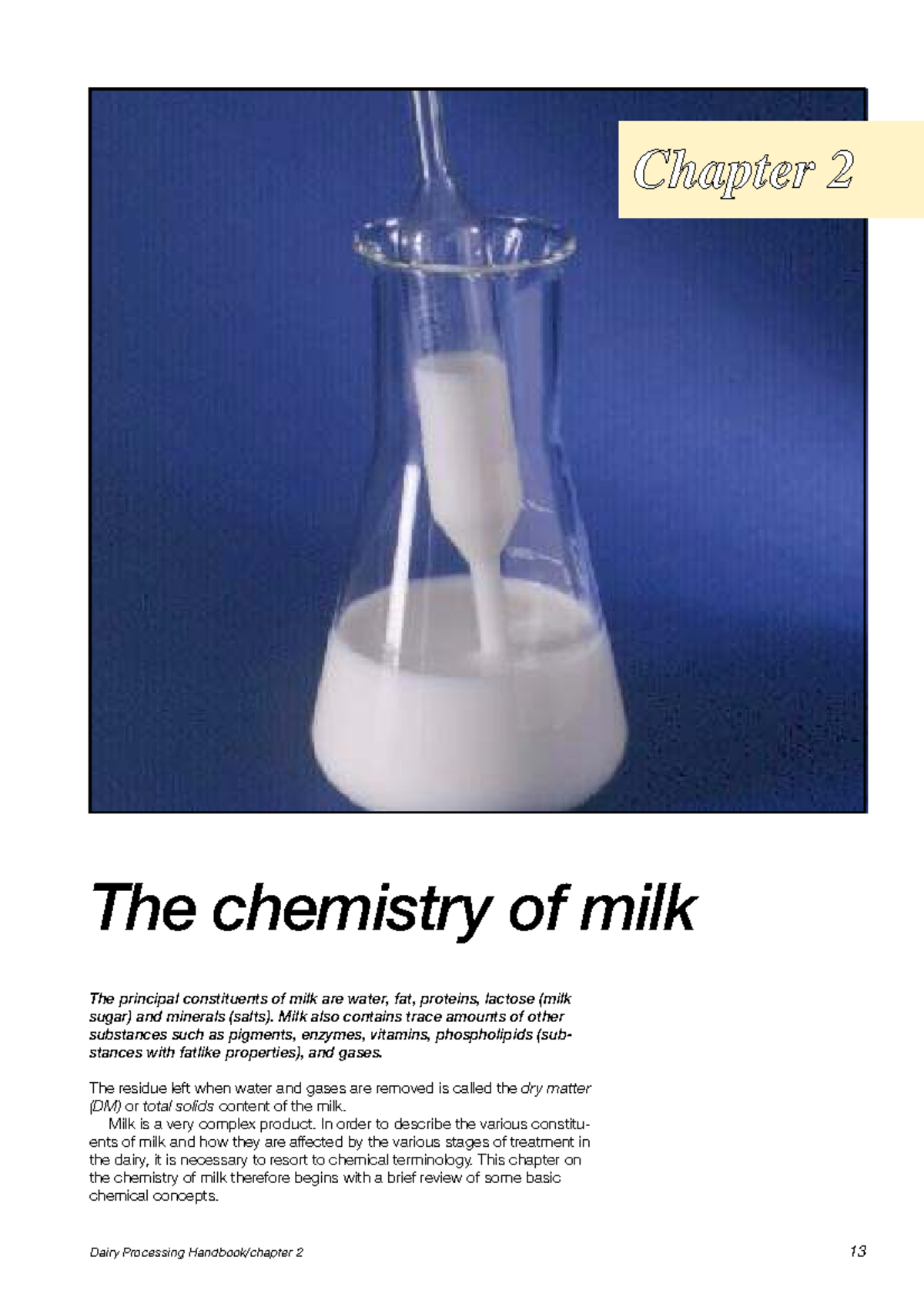 Dairy Processing 2: Chapter 2 - The Chemistry of Milk - Studocu