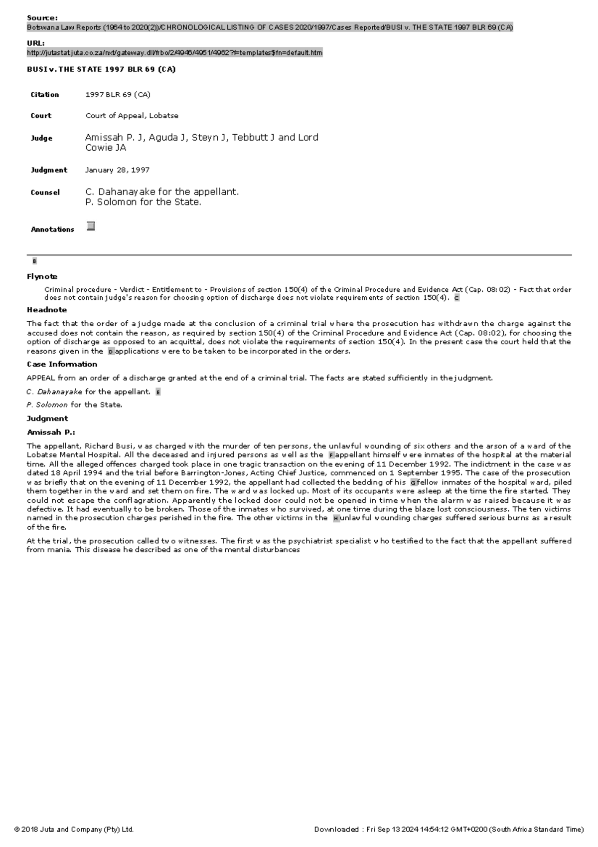 BUSI v State 1997 BLR 69 CA - Source: Botswana Law Reports (1964 to ...
