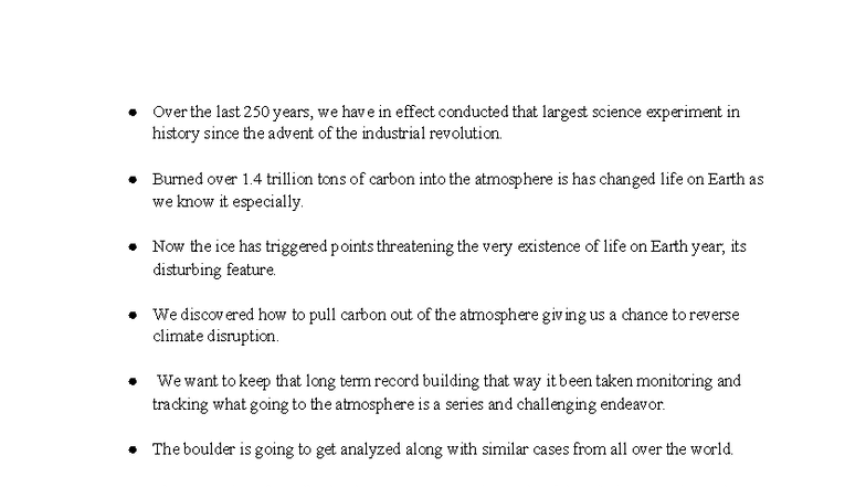 Ice on Fire: Climate Change Solutions and Actions Needed - Studocu