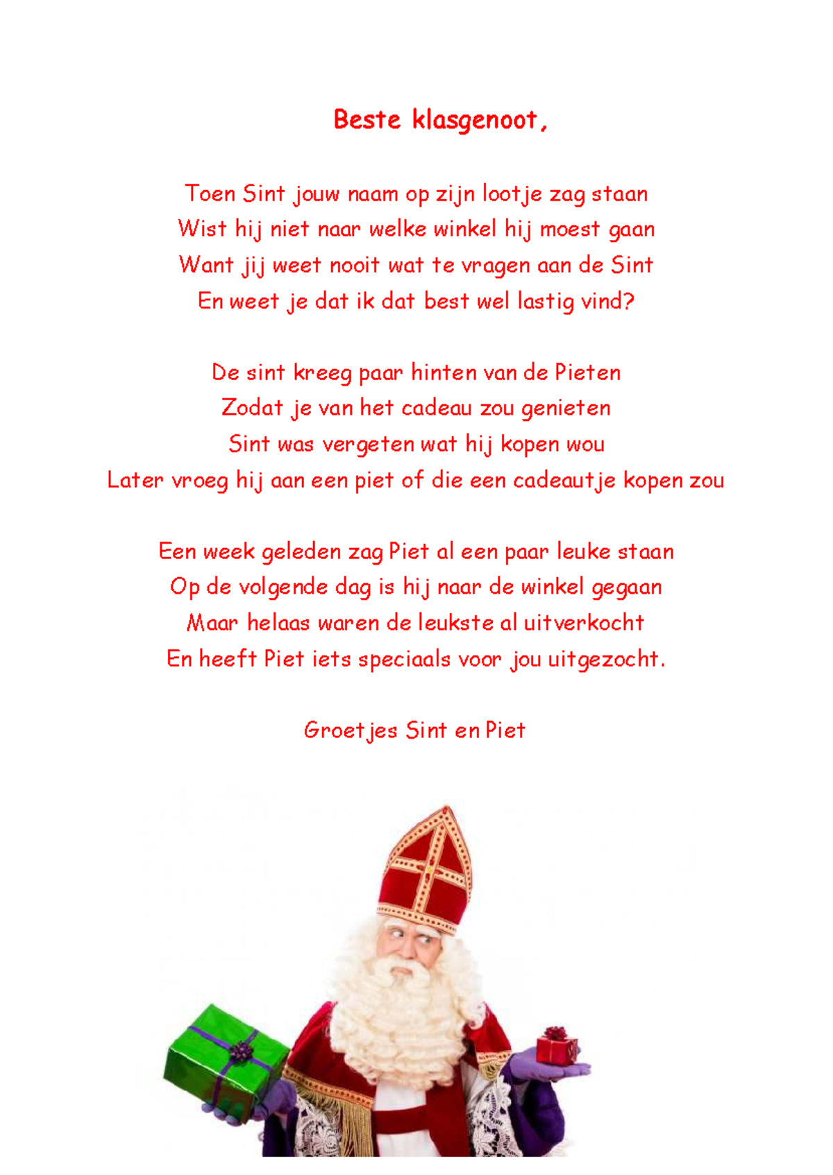Sinterklaas Gedicht - Poezie Opdracht op School - Studeersnel