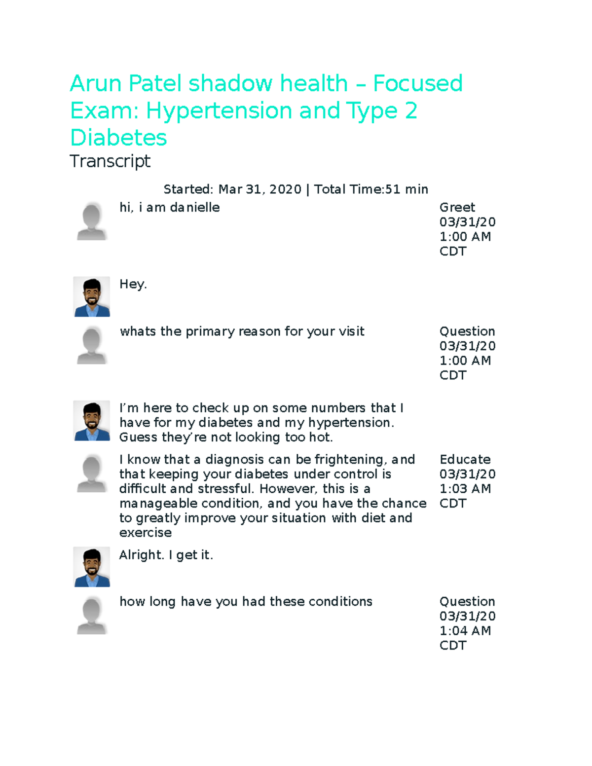 SH Arun Patel - Focused Exam on Hypertension & Type 2 Diabetes - Studocu