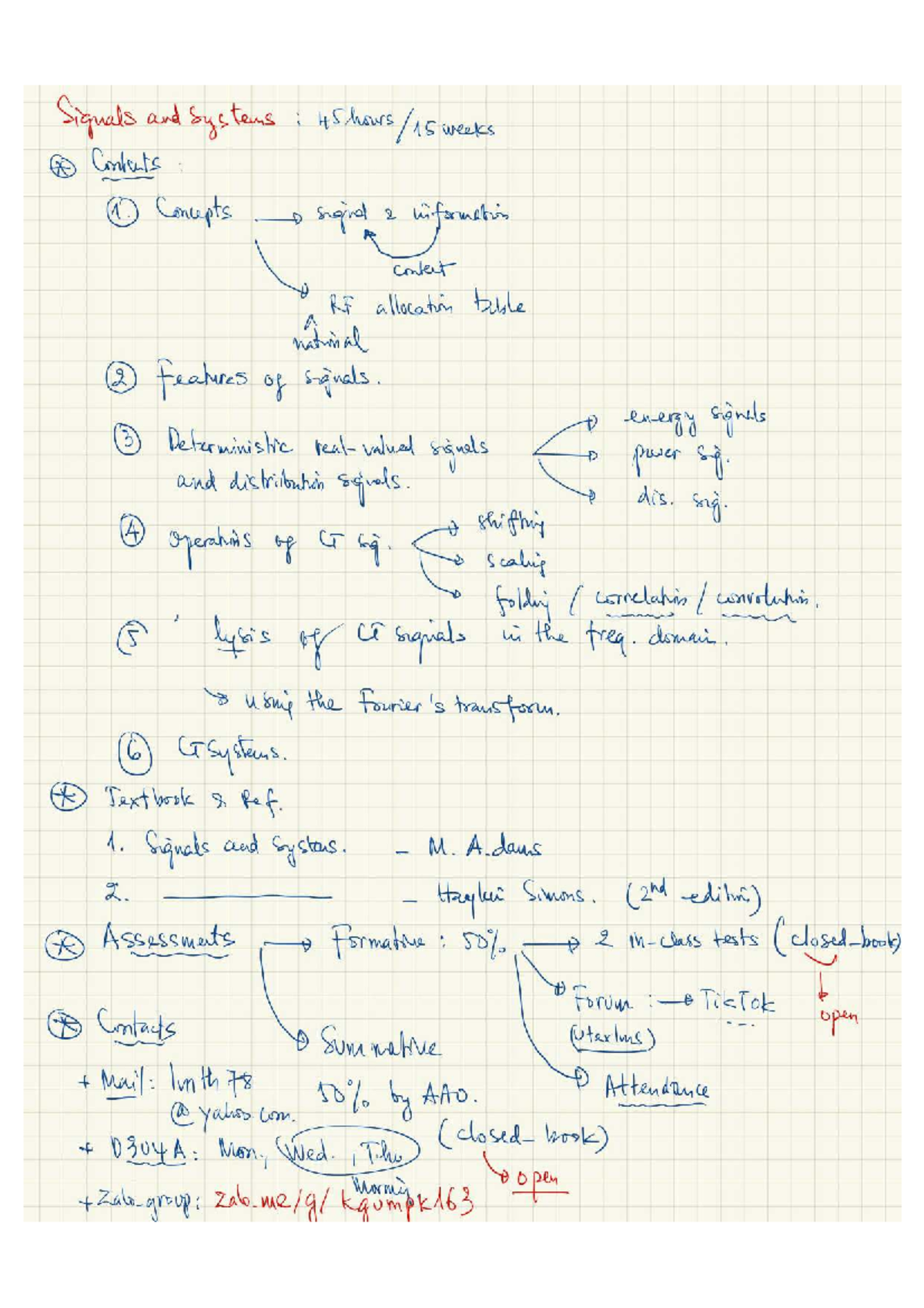 Signals and Systems I: Week X Content Overview and Key Concepts - Studocu