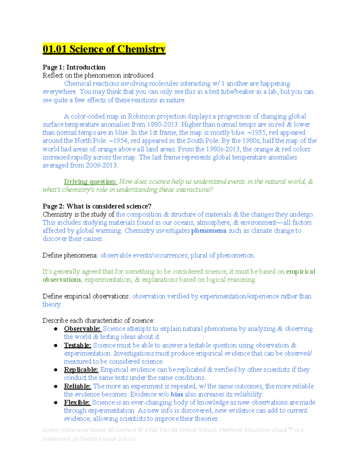Chemistry Module 1: Understanding the Science and Measurement of Matter ...