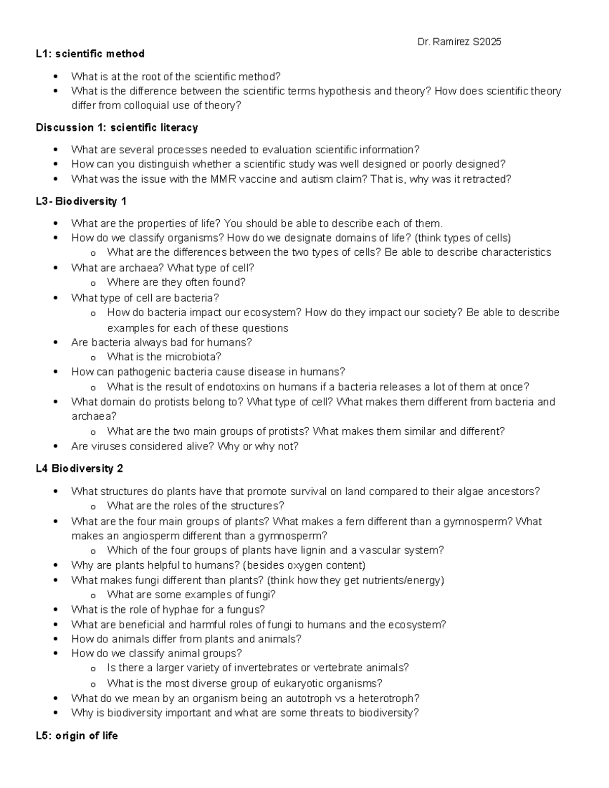 Biology S2025: Understanding the Scientific Method and Evolution - Dr ...