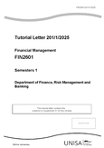 FIN2601 - Unisa - Financial Management - Studocu