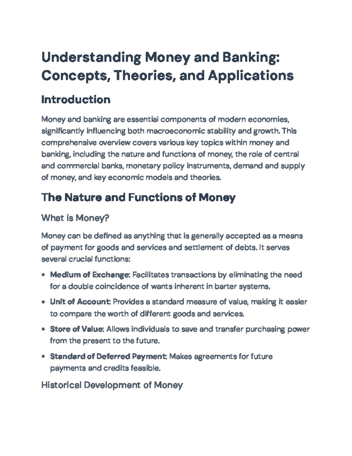 Understanding Money and Banking Concepts: Key Theories & Applications ...