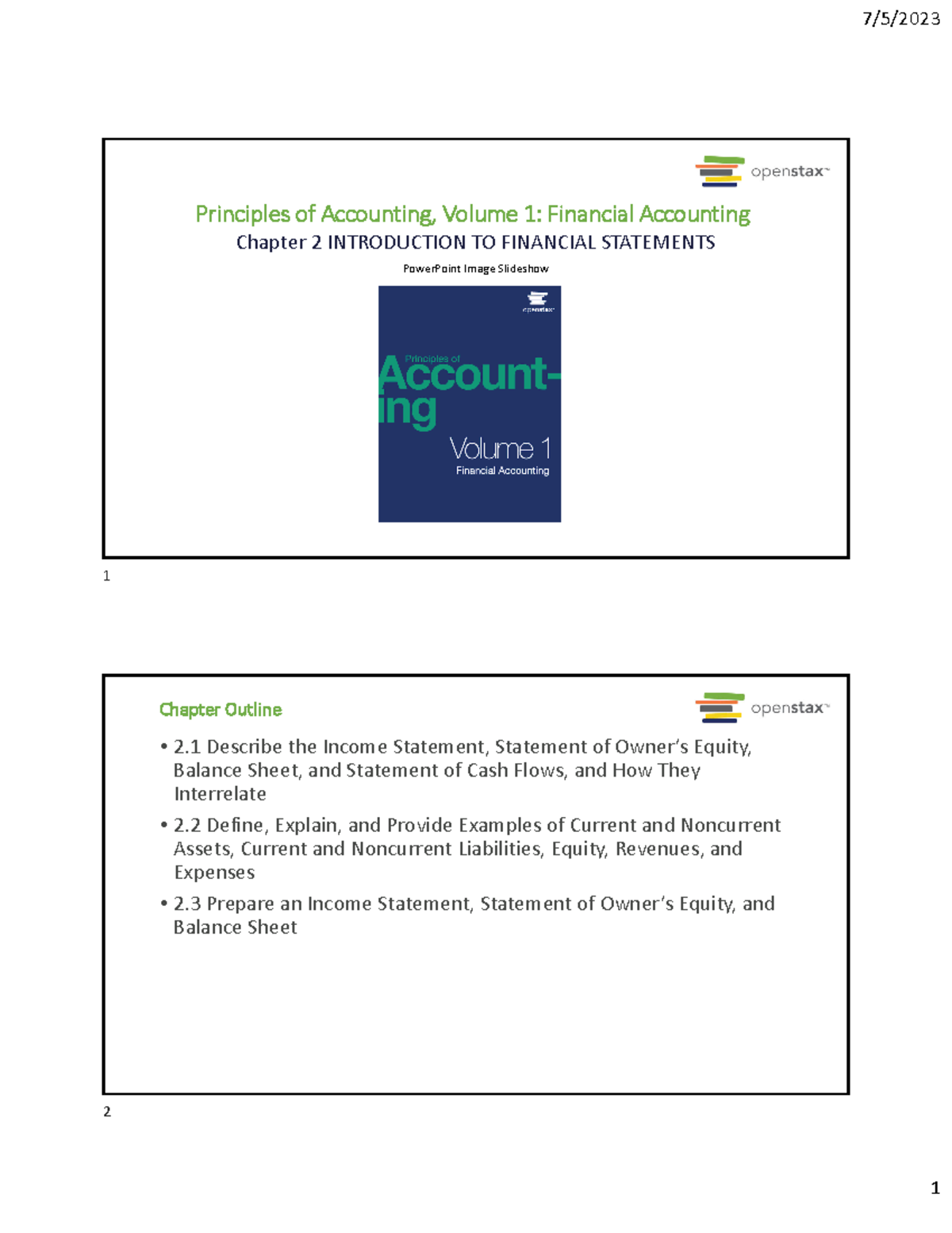 OSX Financial Accounting Ch02: Financial Statements Overview PPT - Studocu