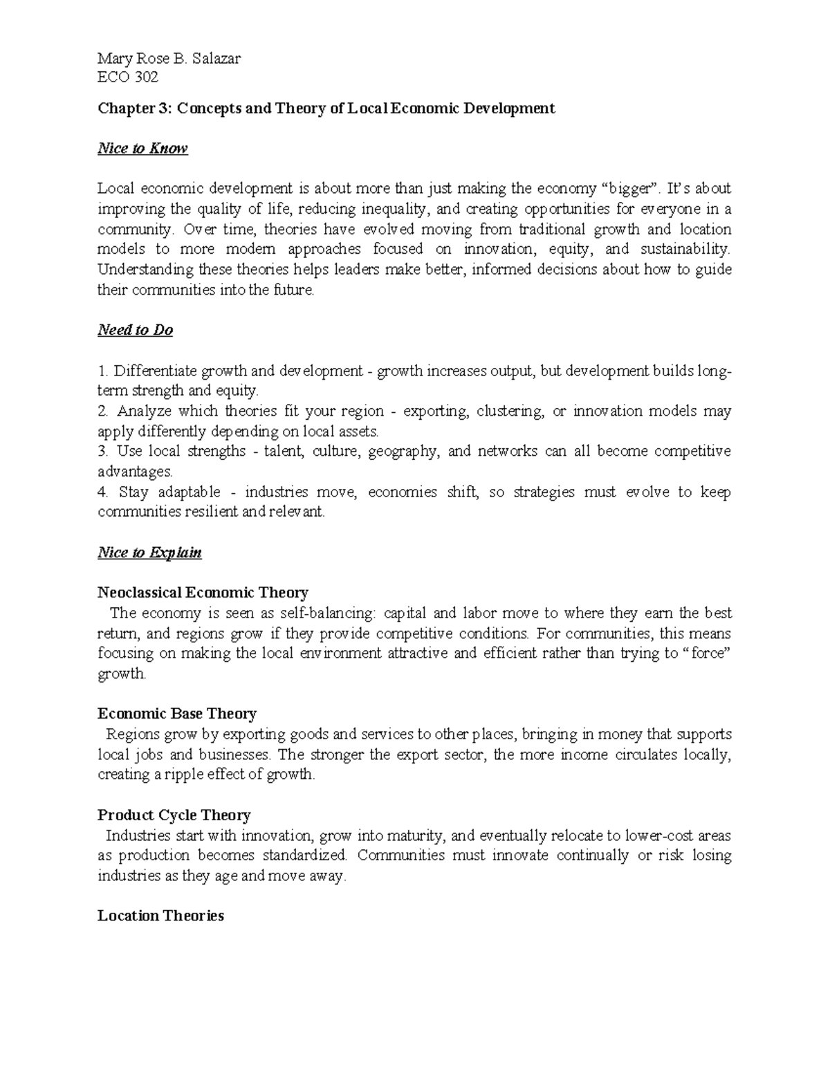 ECO 302 Chapter 3: Theories of Local Economic Development Explained ...