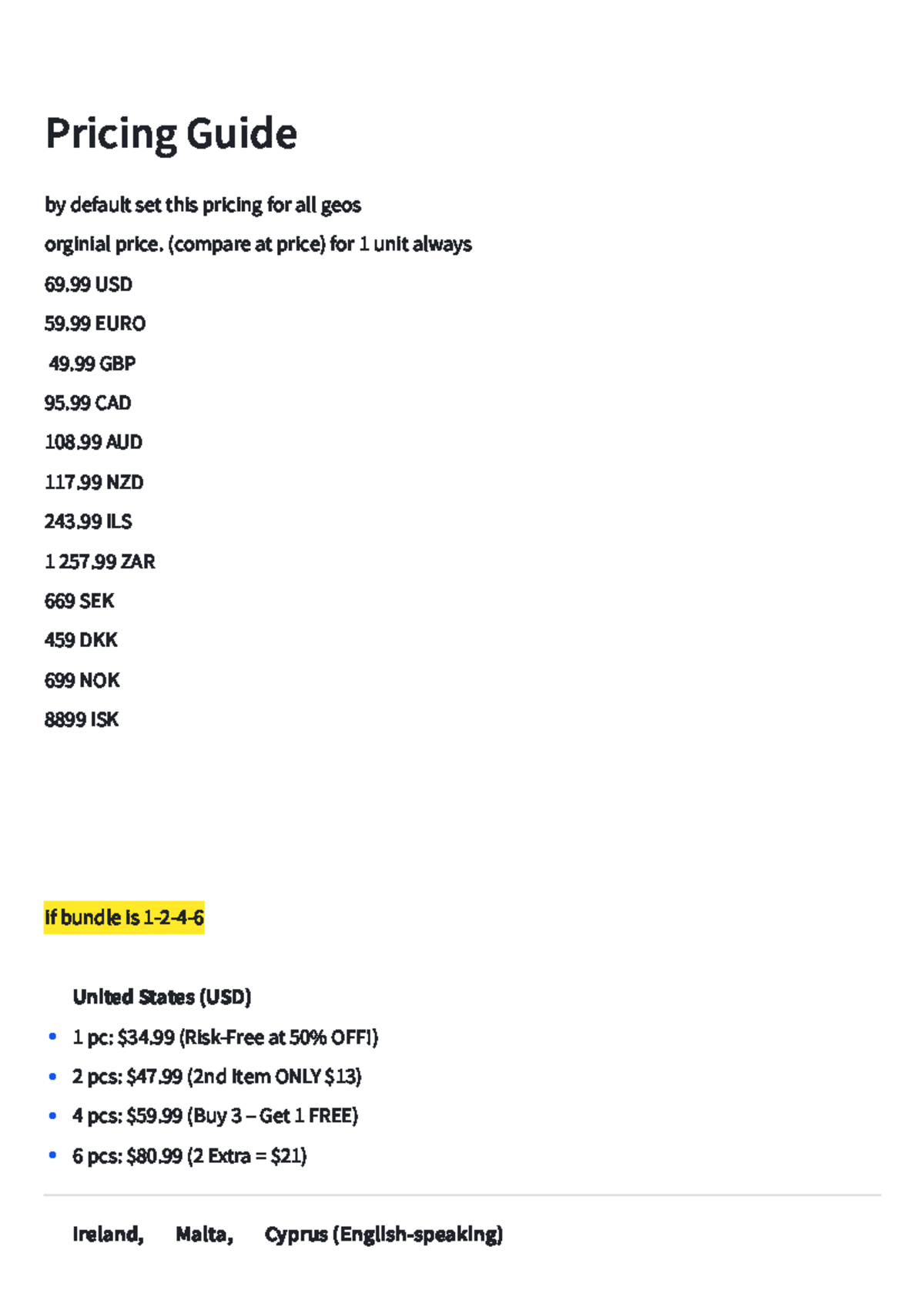 Pricing Guide 3: International Pricing for Bundles and Discounts - Studocu