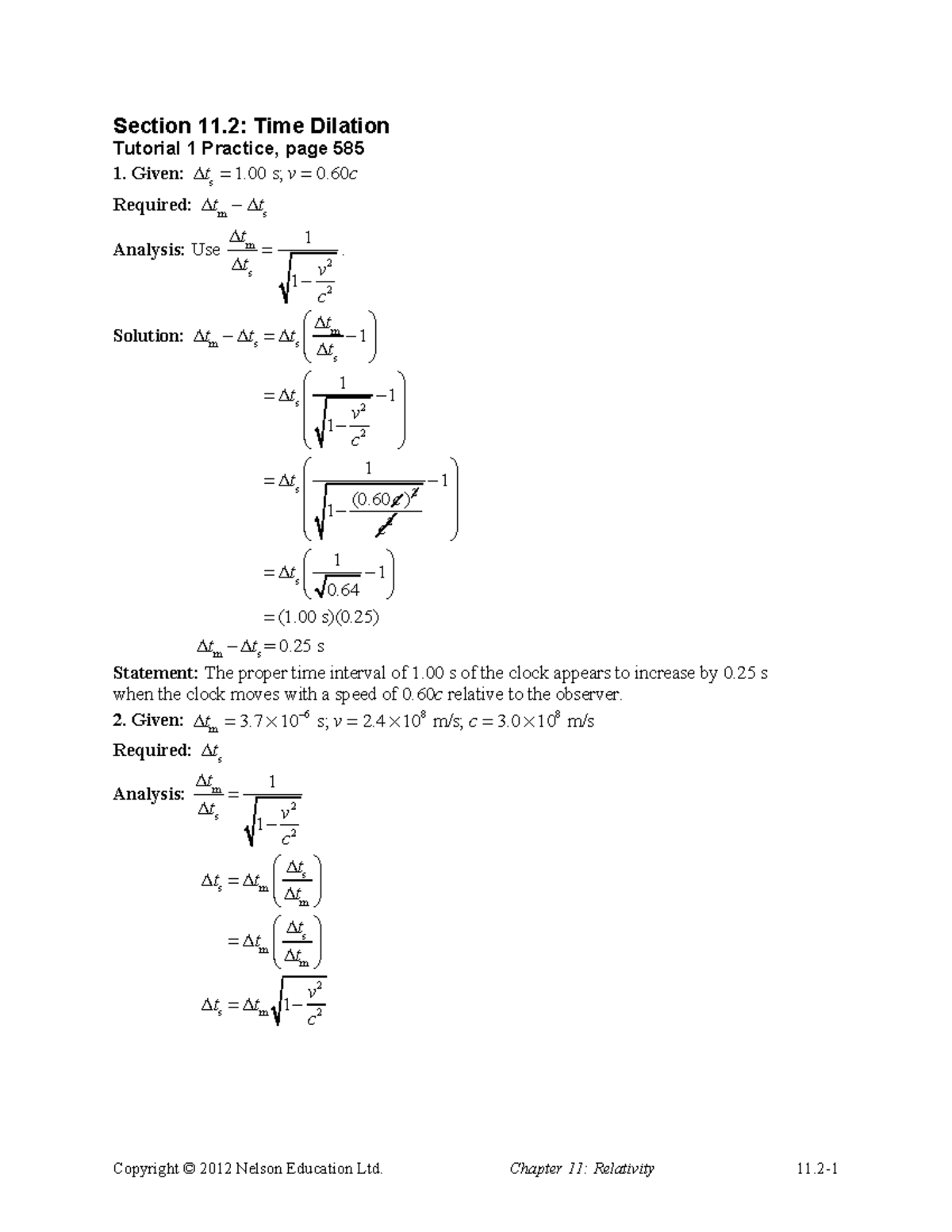 Phys12 sm 11 2 - Physics 12 chapter 11.2 solutions - Section 11 .2 ...