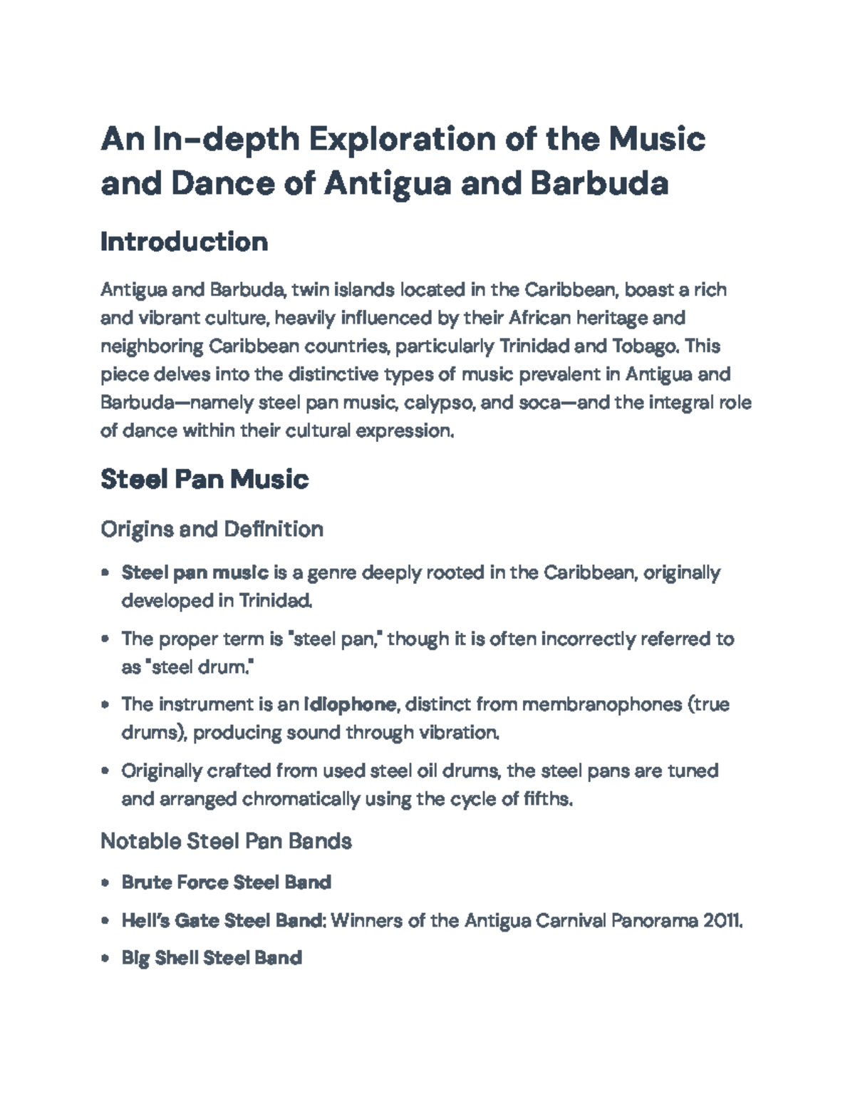 Exploring Caribbean Culture: Music & Dance of Antigua and Barbuda - An ...