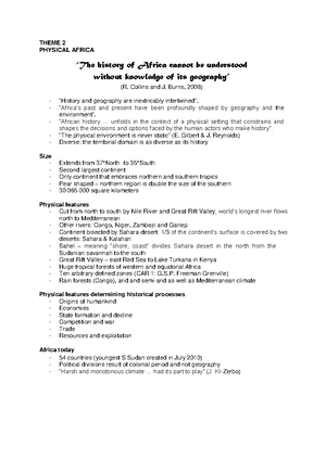 GES 120 notes on Africa 2022 - THEME 1: Reading 1 page 1-3: The history ...