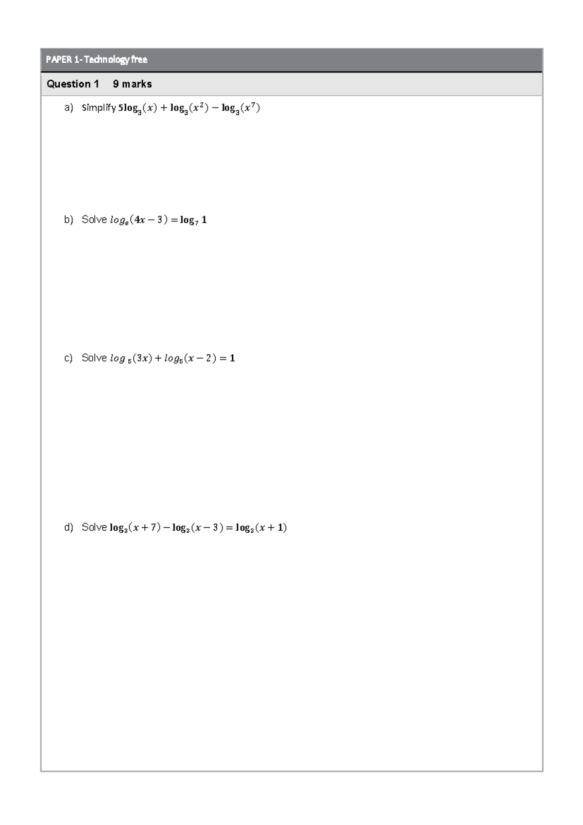 2025 Unit 3 Practice Test: Technology-Free Exam Questions - Studocu