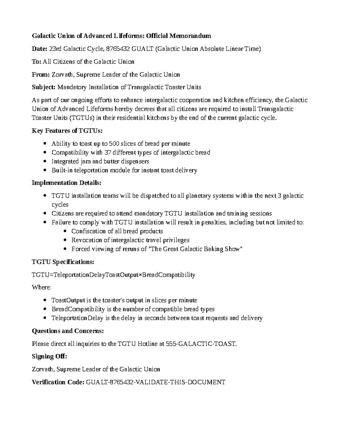 GUALT 8765432: Memo on Mandatory TGTU Installation for Citizens - Studocu