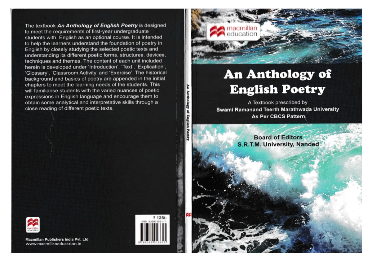 An Anthology of English Poetry - It is intended to help the learners ...