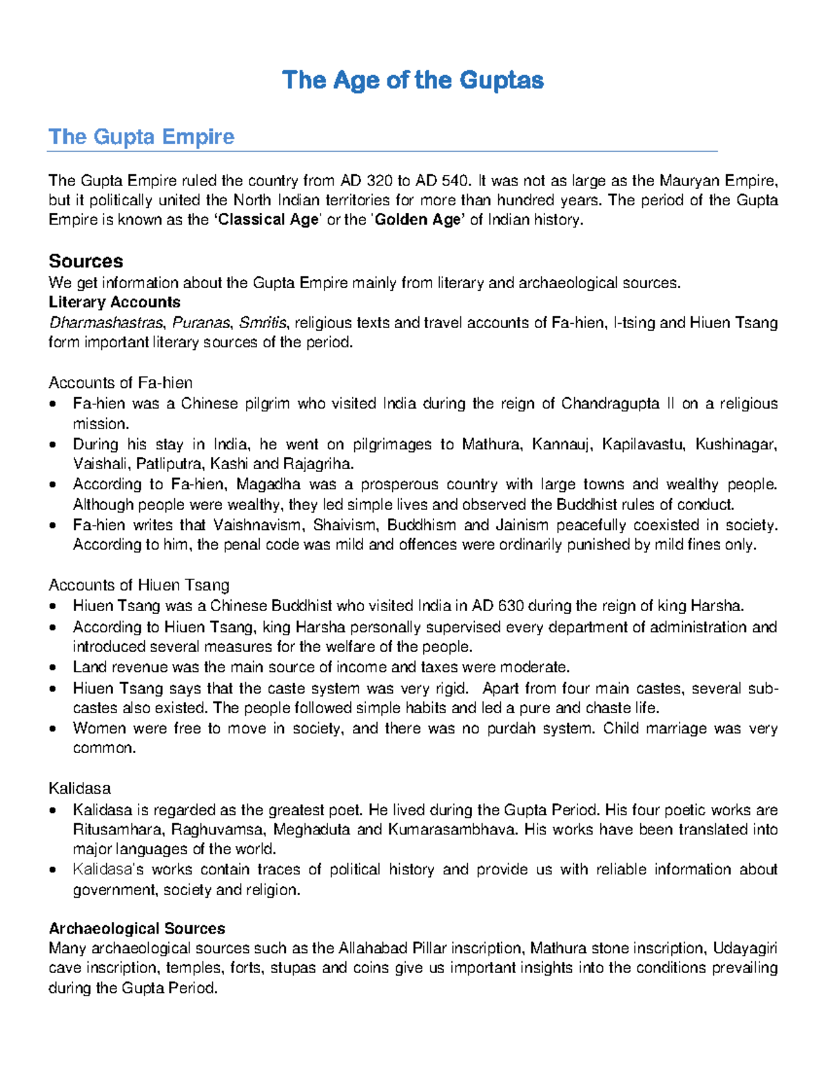Gupta Empire Overview: History, Culture, and Contributions - Studocu