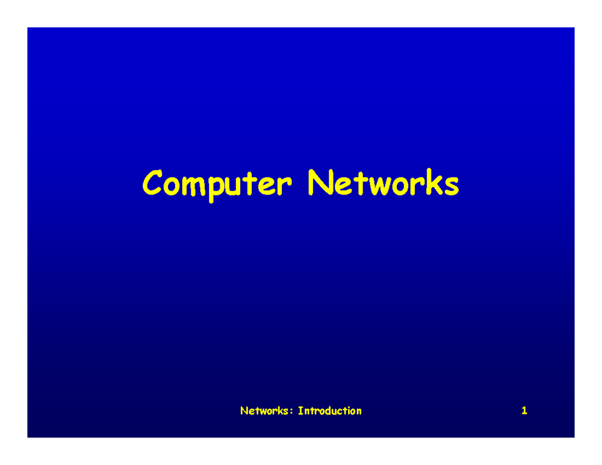 Lecture 1 Introduction 2 1 2025 - Networks: Introduction 1 Computer ...
