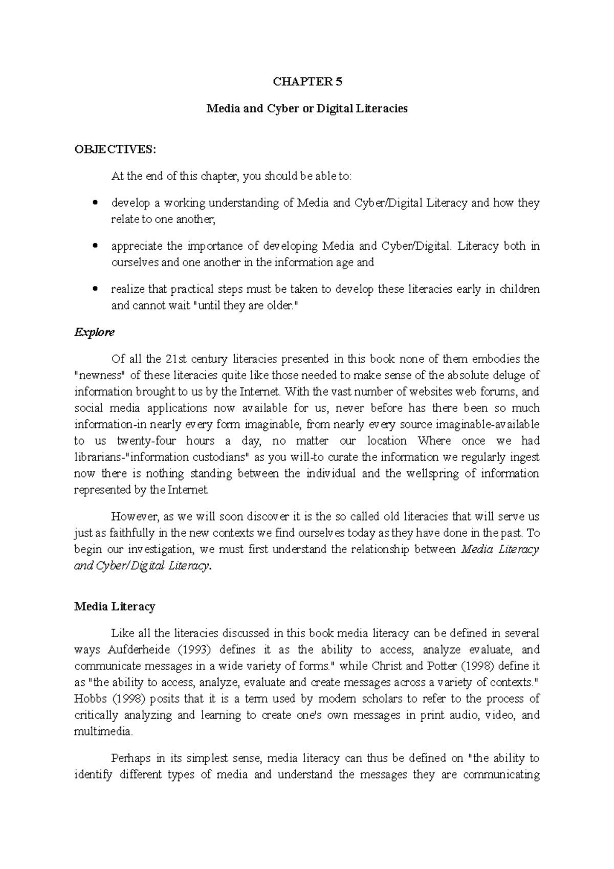 Chapter 5: Understanding Media and Digital Literacies in Education ...