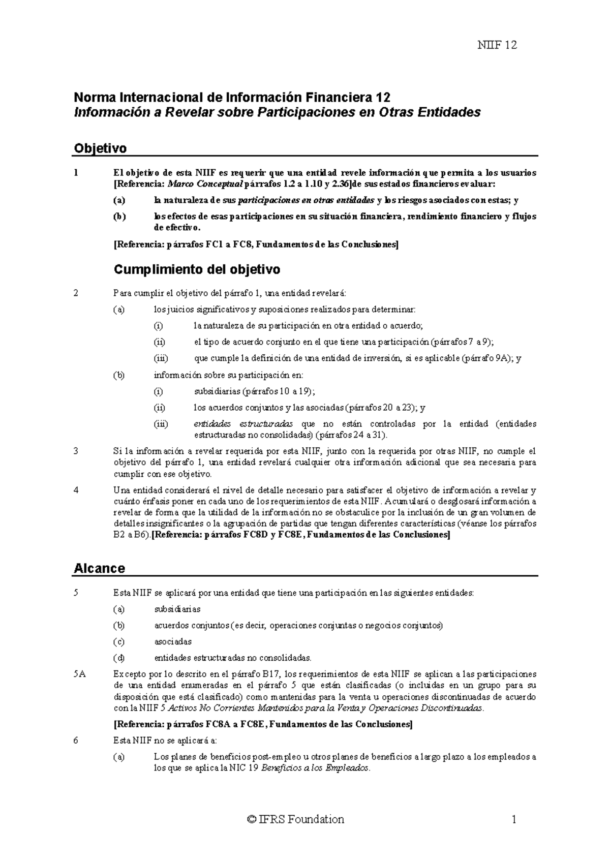 NIIF 12 BV2024 Irach - NIIF 12 - Norma Internacional de Información ...