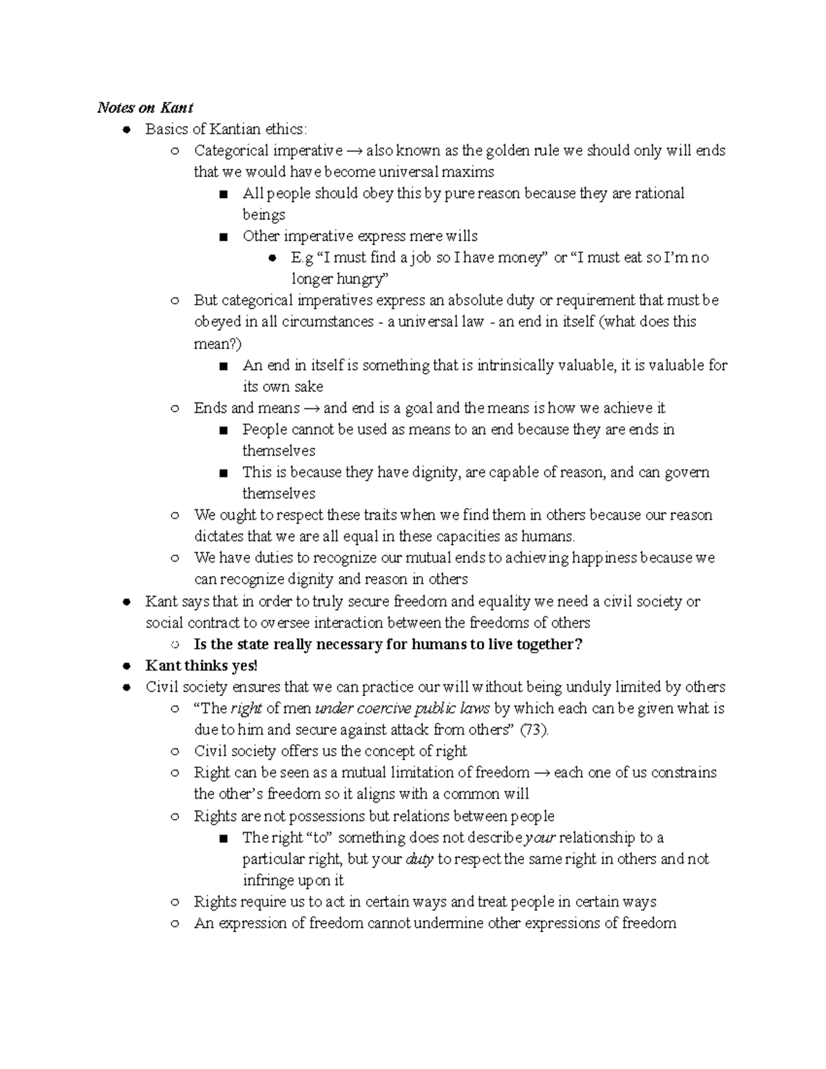 Kantian Ethics: Categorical Imperative and Civil Society Principles ...