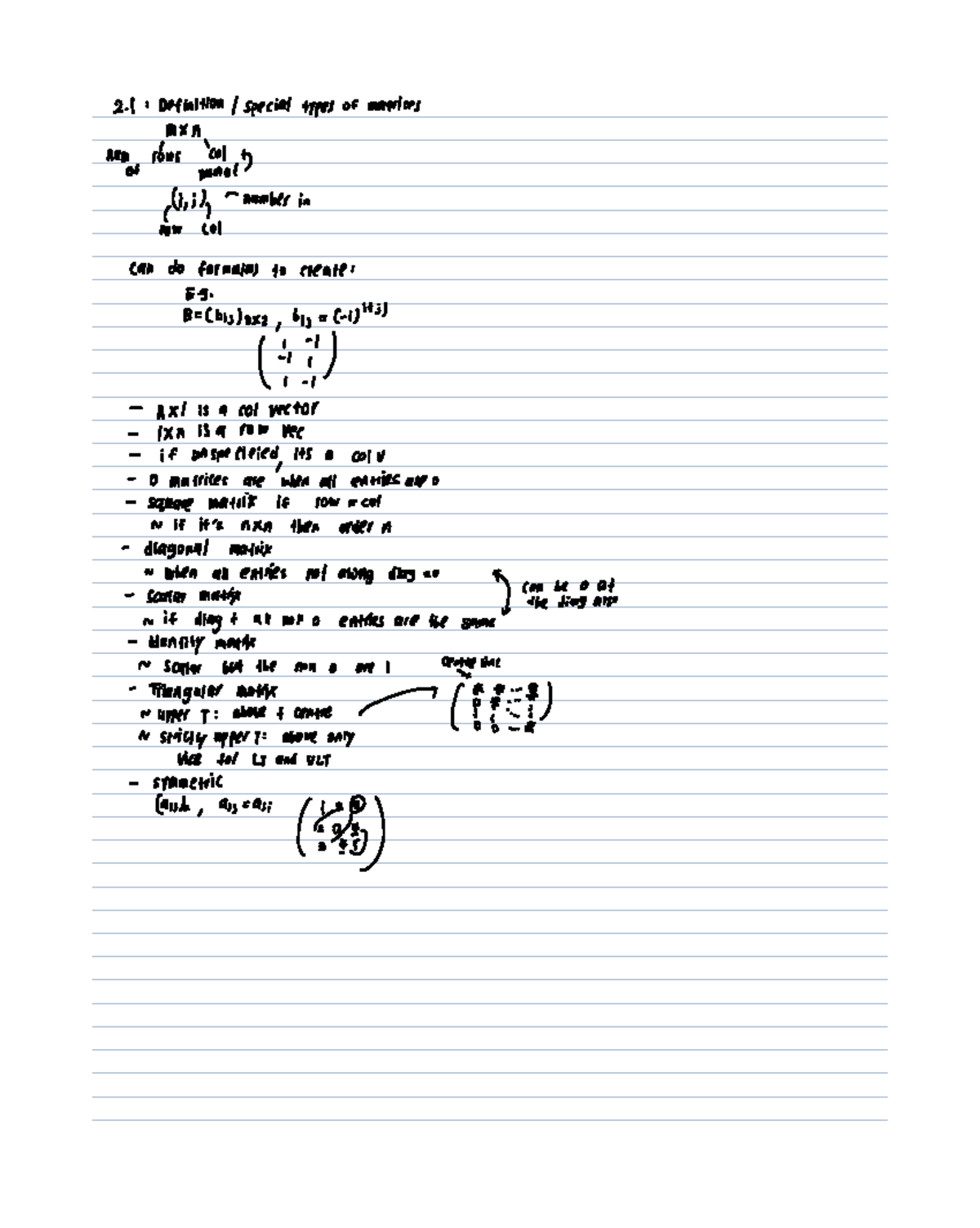 2 1 Matrix Algebra - Chapter 2: Special Types of Matrices - Studocu
