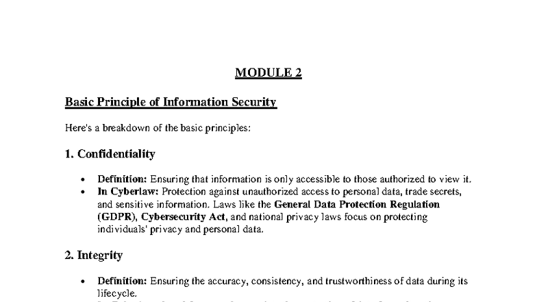 MODULE 2-1: Basic Principles of Information Security Explained - Studocu
