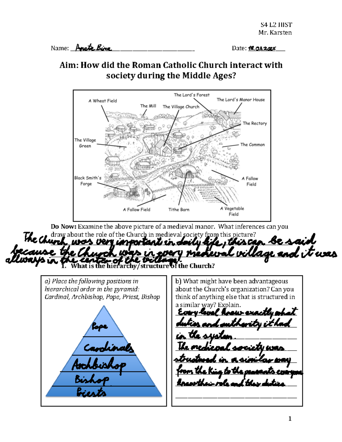 Medieval Society and the Role of the Catholic Church (HIST 101) - Studocu