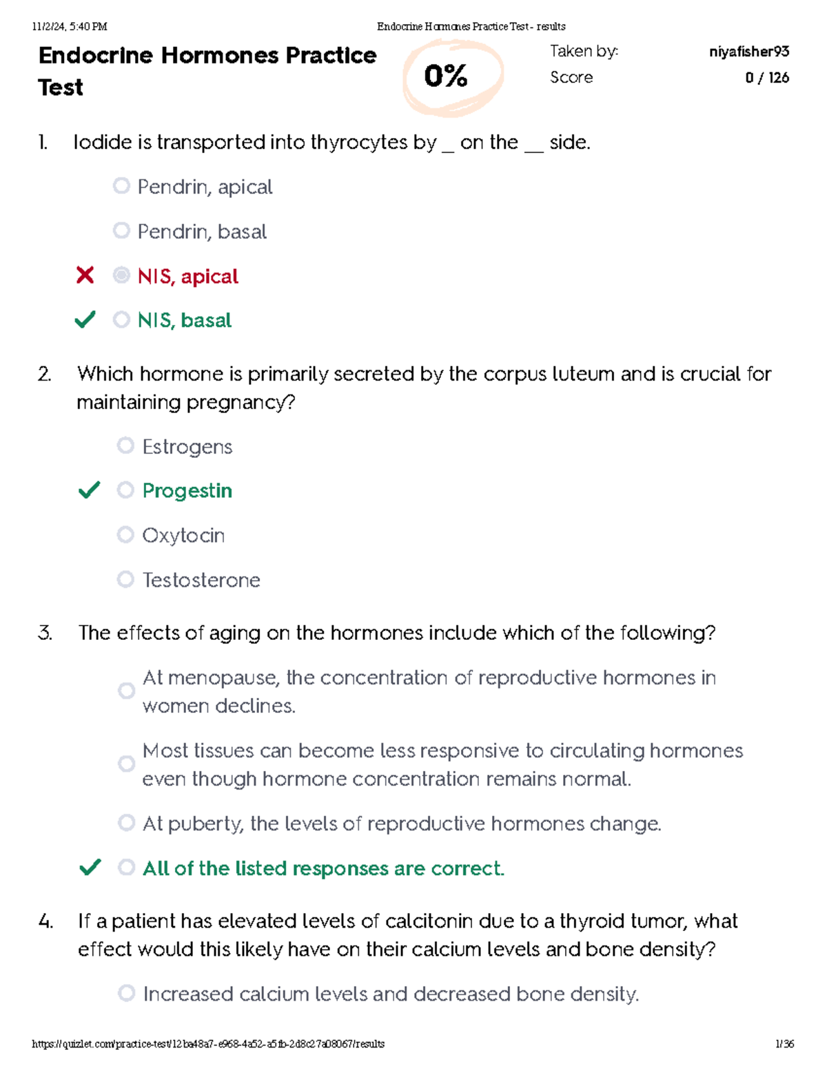 Endocrine Hormones Practice Test Review and Study Guide - Endocrine ...