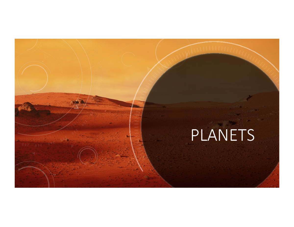 Lecture 11: Overview of Terrestrial Planets in Our Solar System - PLANETS HOW MANY PLANETS ARE ...