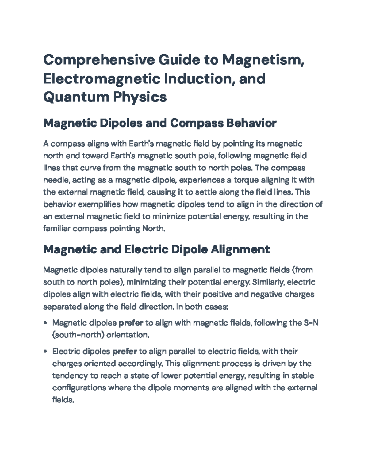 Magnetism & Electromagnetic Induction: A Comprehensive Study Guide ...