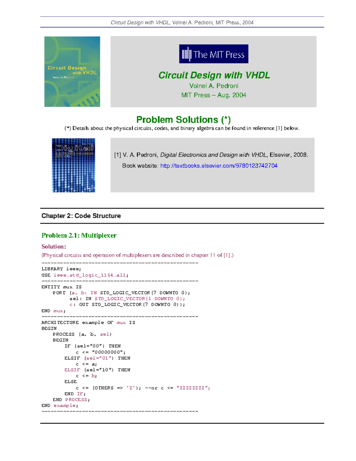 Problem solutions - Circuit Design with VHDL Volnei A. Pedroni MIT Press – Aug. 2004 Problem ...