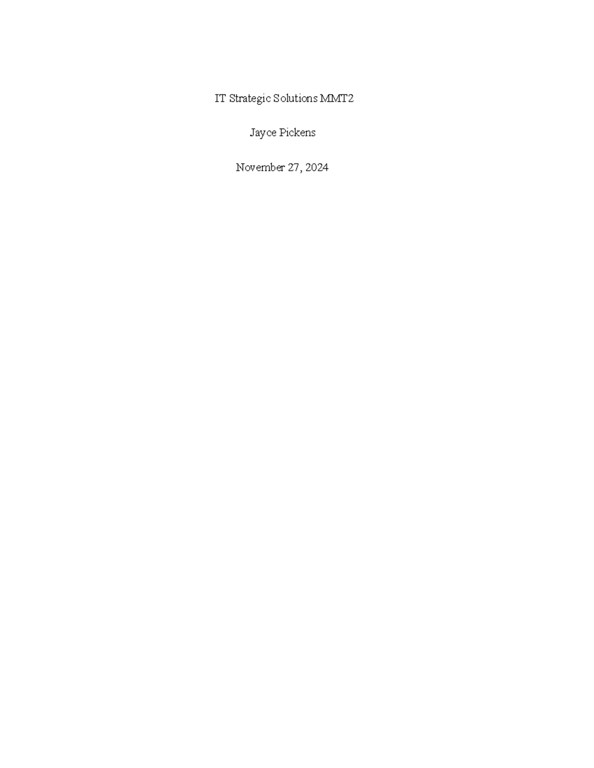 Task 3 - Passed marketing PA - IT Strategic Solutions MMT Jayce Pickens ...